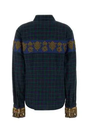 Dries Van Noten Embroidered Flannel Chloris Shirt