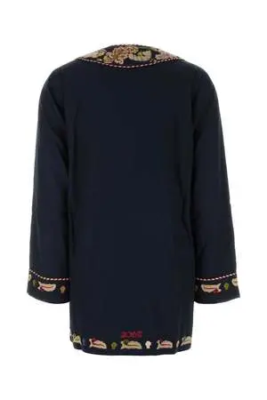 BODE Navy Cotton And Viscose Feather Runner Jacket