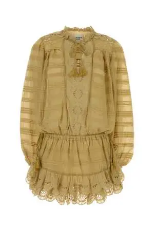 Isabel Marant Étoile Mustard Cotton Preya Mini Dress - Yellow