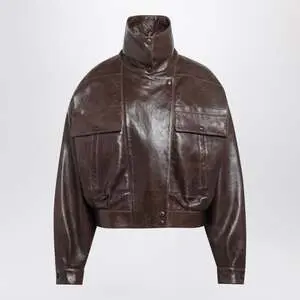 Saint Laurent Lambskin Jacket - Brown