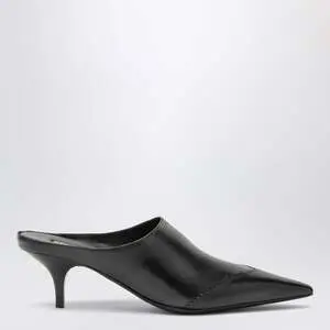 Miu Miu Heeled Mules In Leather - Black