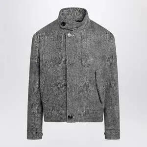 AMI Paris Padded Harrington Wool Jacket - Black