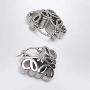 Loewe Anagram Bombe Sterling Hoop Earrings - Silver