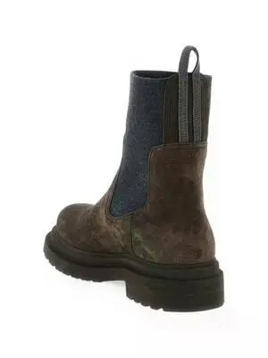 Brunello Cucinelli Suede Panelled Ankle Boots