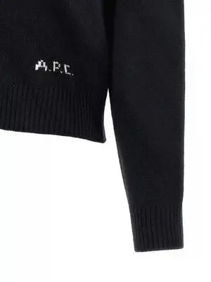 A.p.c. Logo-embroidered Wool Cardigan