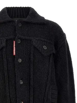 Dsquared2 Chunky-knit Button-up Cardigan - Blue