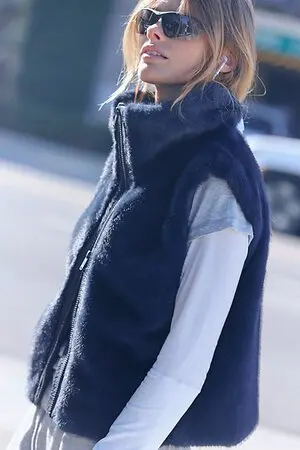 Free People Peak Season Fleece-lined Faux Fur Vest - Nitro
