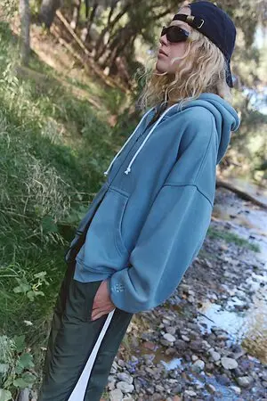 Free People Final Call Fleece-lined Zip-up Hoodie - Seaside