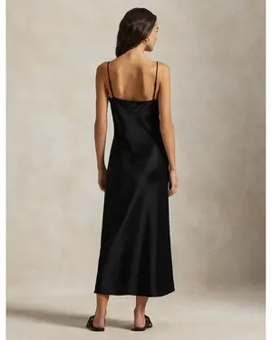 Polo Ralph Lauren Satin Slip Dress - Black