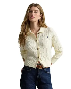 Polo Ralph Lauren Polo Collar Cabled Cardigan