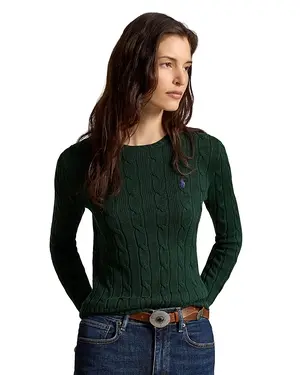 Polo Ralph Lauren Cotton Cable Knit Sweater Basic Forest