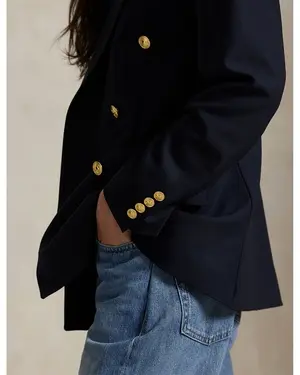 Polo Ralph Lauren Double Breasted Stretch Wool Blazer
