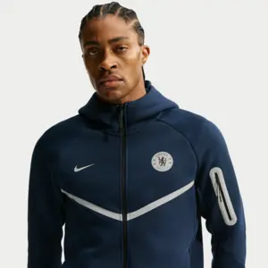 Nike Chelsea Fc Tech Fleece Windrunner Soccer Jacket With Reflective Accents - Blue