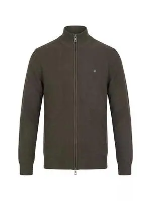 Gant Waffle-knit Zip-up Cardigan - Brown