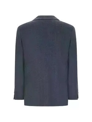Corneliani Herringbone-pattern Single-breasted Blazer - Blue