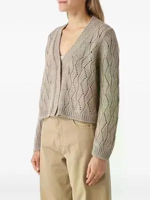 GRAN SASSO Pointelle-knit Sequin-embellished Cardigan