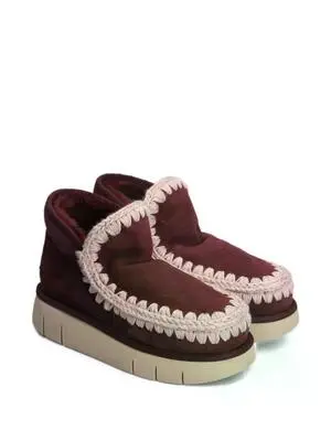 Mou Eskimo Bounce Crochet-trim Ankle Boots