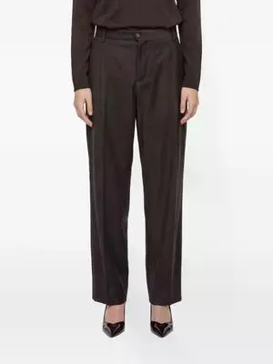 BRIGLIA 1949 Pleated High-waisted Trousers - Brown
