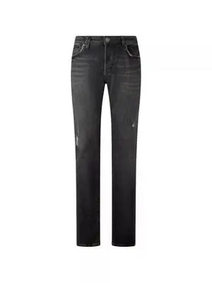 Philipp Plein Super Straight Cut Distressed Jeans - Black
