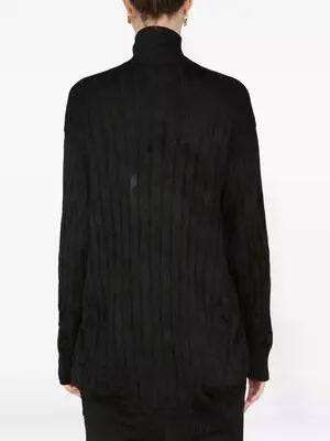 Balenciaga Ribbed Silk Turtleneck Sweater