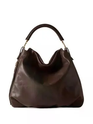 Borbonese Medium Bice Leather Slouchy Tote Bag - Brown