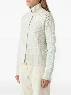 GRAN SASSO Cable-knit High-neck Cardigan