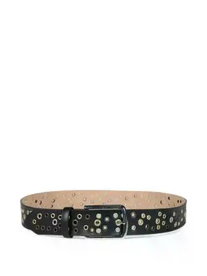 Gimaguas Rufus Eyelet-embellished Leather Belt - Black