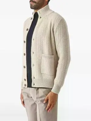 FILIPPO DE LAURENTIIS Ribbed-knit Button-up Cardigan