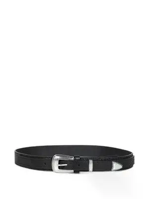LEMAIRE Minimal Western Belt In Grained Cow Leather - Black