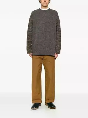 Comme Des Garçons Check-pattern Panelled Sweater