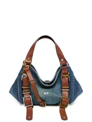 DIESEL® D-one-small Top-handle Bag In Denim And Leather - Blue