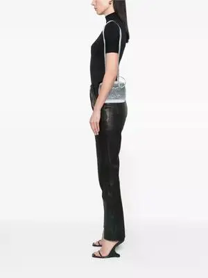 Celine 2023 Laminated Calfskin Cuir Triomphe Folded Cube Bag Satchel - Silver