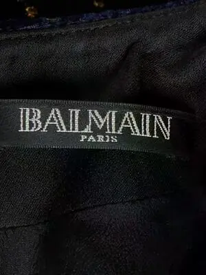 Balmain Crystal-embellished Velvet Mini Dress