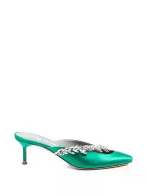 Balenciaga Manolo Blahnik Mules In Grass - Green