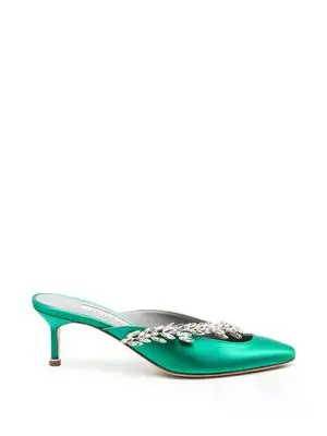 Balenciaga Manolo Blahnik Mules In Grass - Green