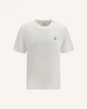 Brunello Cucinelli Logoed T-hirt - White