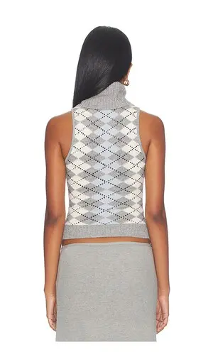 GUIZIO Hana Turtleneck Halter Top In Grey