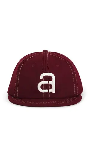 ART COMMUNITY Wool Short Brim Cap In Burgundy - Maroon