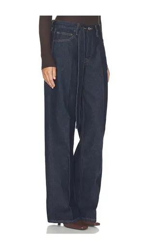 Good American Belted Vintage Low Slung Baggy Jeans In Blue
