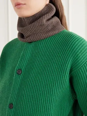 Auralee Tekla Wool And Cashmere-blend Snood - Brown