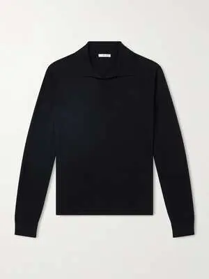 THE ROW Hilford Cashmere Polo Shirt - Black