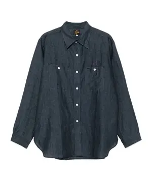 Needles Embroidered-logo Shirt - Blue