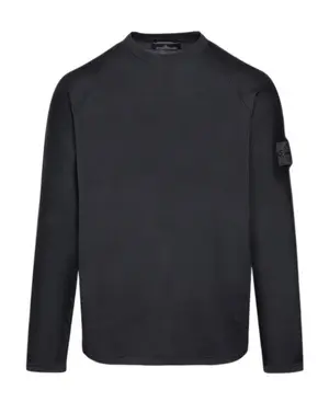 Stone Island Logo-patch Long-sleeved Jumper - Black