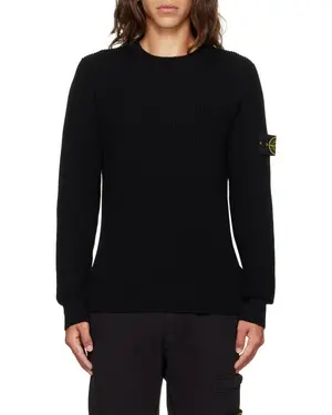 Stone Island Compass-patch Ribbed-knit Jumper