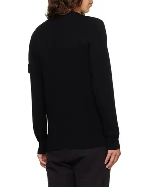 Stone Island Compass-patch Ribbed-knit Jumper