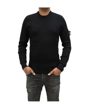 Stone Island Compass-patch Ribbed-knit Jumper