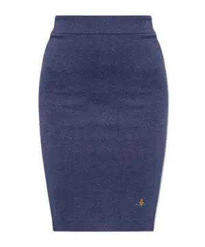 VIVIENNE WESTWOOD Orb Embroidered Pencil Skirt