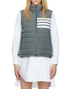 Thom Browne Striped Detail Zip-front Down Vest