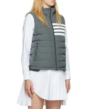 Thom Browne Striped Detail Zip-front Down Vest