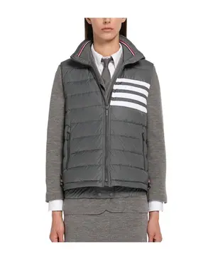 Thom Browne Striped Detail Zip-front Down Vest